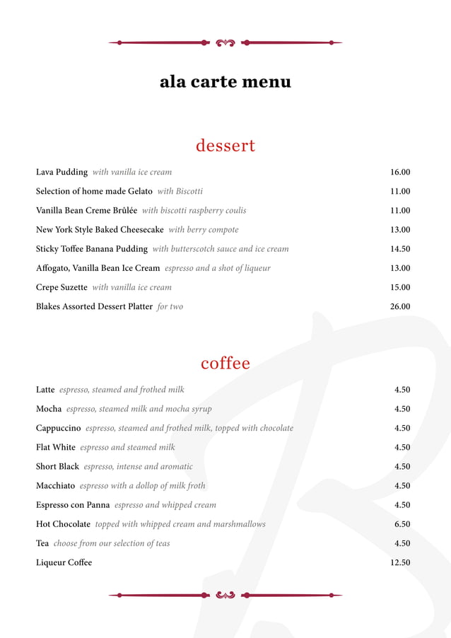 Christmas season ala carte menu | PDF