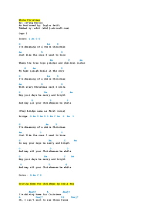Guitar Chords White Christmas