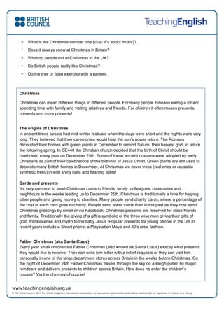 Christmas student worksheet | PDF