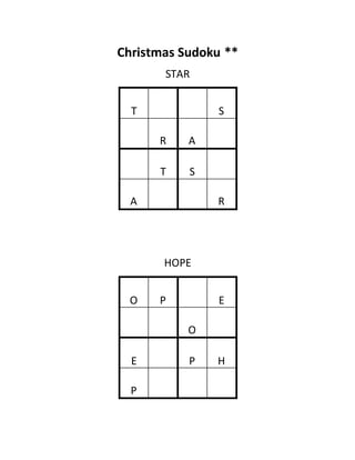 Christmas Sudoku Grades: pre-k to 2 | PDF