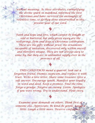 Christmas Thoughts For All The Year | DOCX
