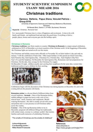 Christmas traditions in Romania | PPTX