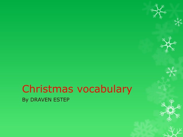 Christmas vocabulary | PPT