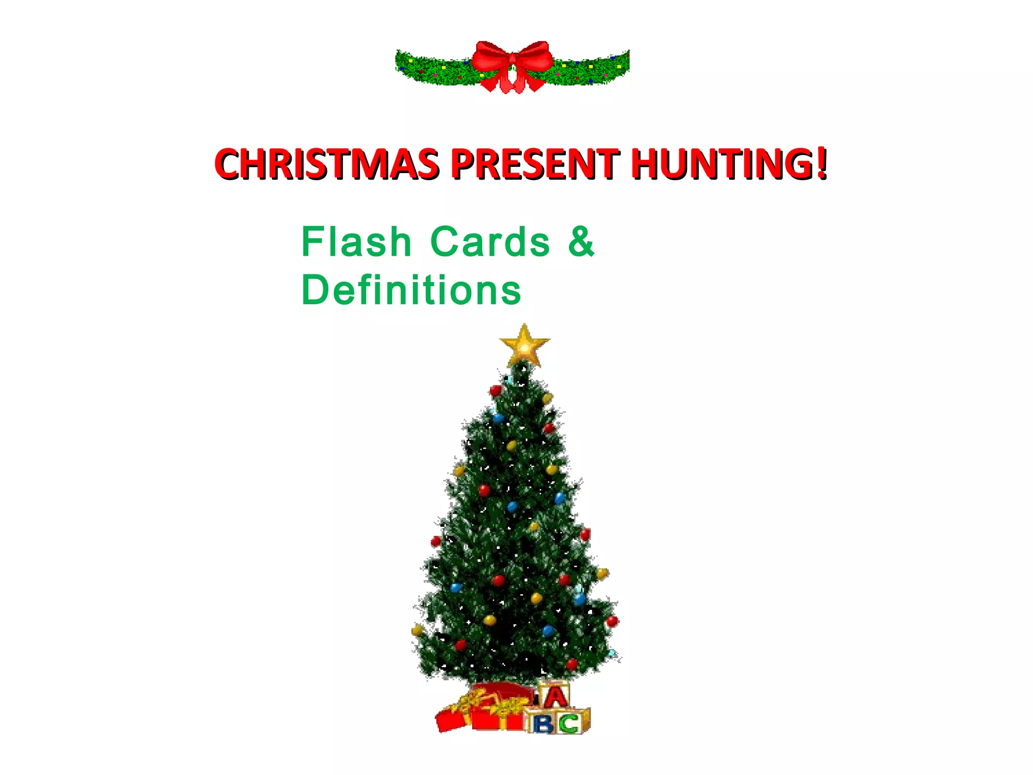 Christmas vocabulary flashcards n definitions by evridiki d 2009 | PPT