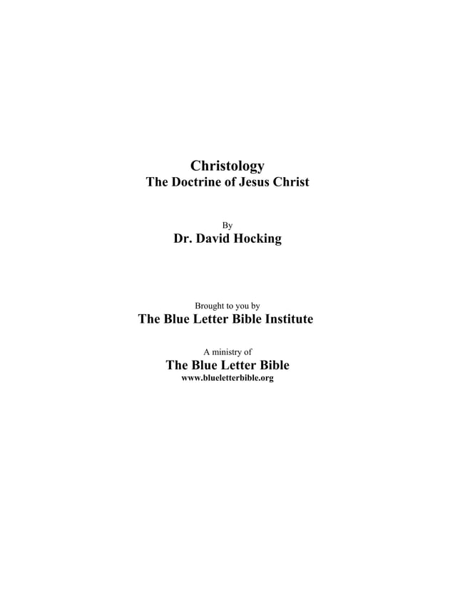 Christology the Doctrine of Jesus Christ | PDF | Christianity ...