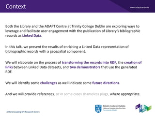 ‘Facilitating User Engagement by Enriching Library Data using Semantic ...