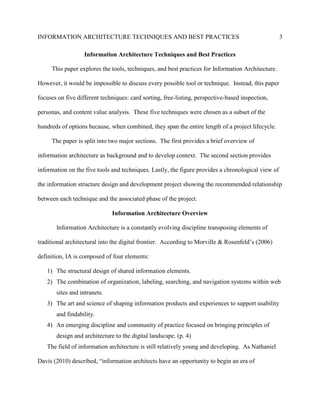 Information Architecture Techniques and Best Practices | PDF | Computer ...