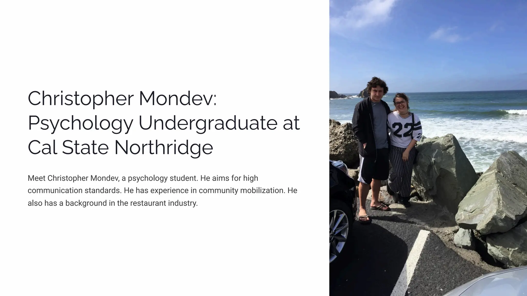 Christopher Mondev: Psychology Undergraduate at Cal State Northridge | PDF