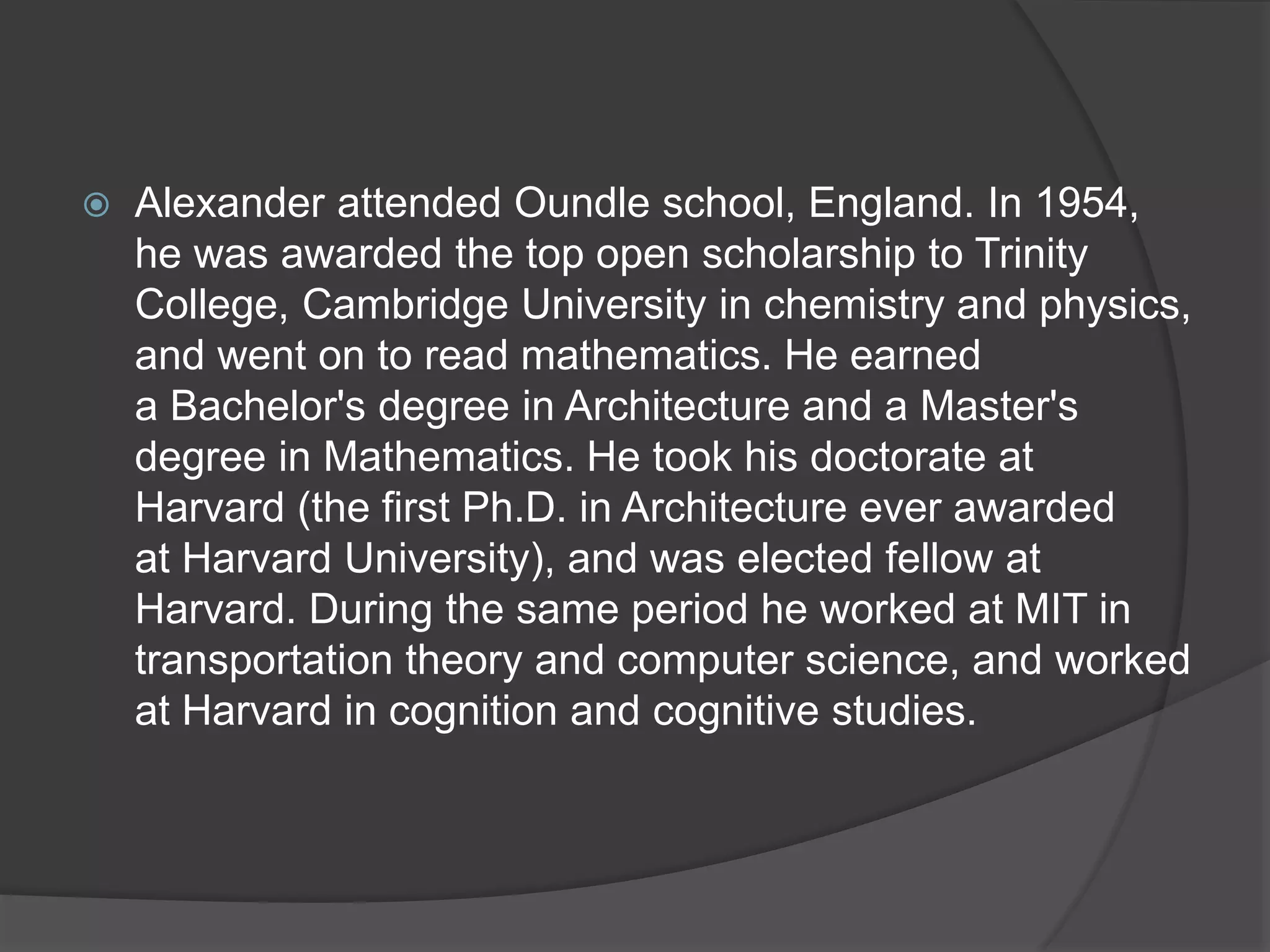 Christopher alexander | PPTX