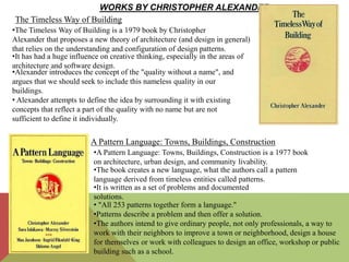 CHRISTOPHER ALEXANDER.pptx | Programming Languages | Computing