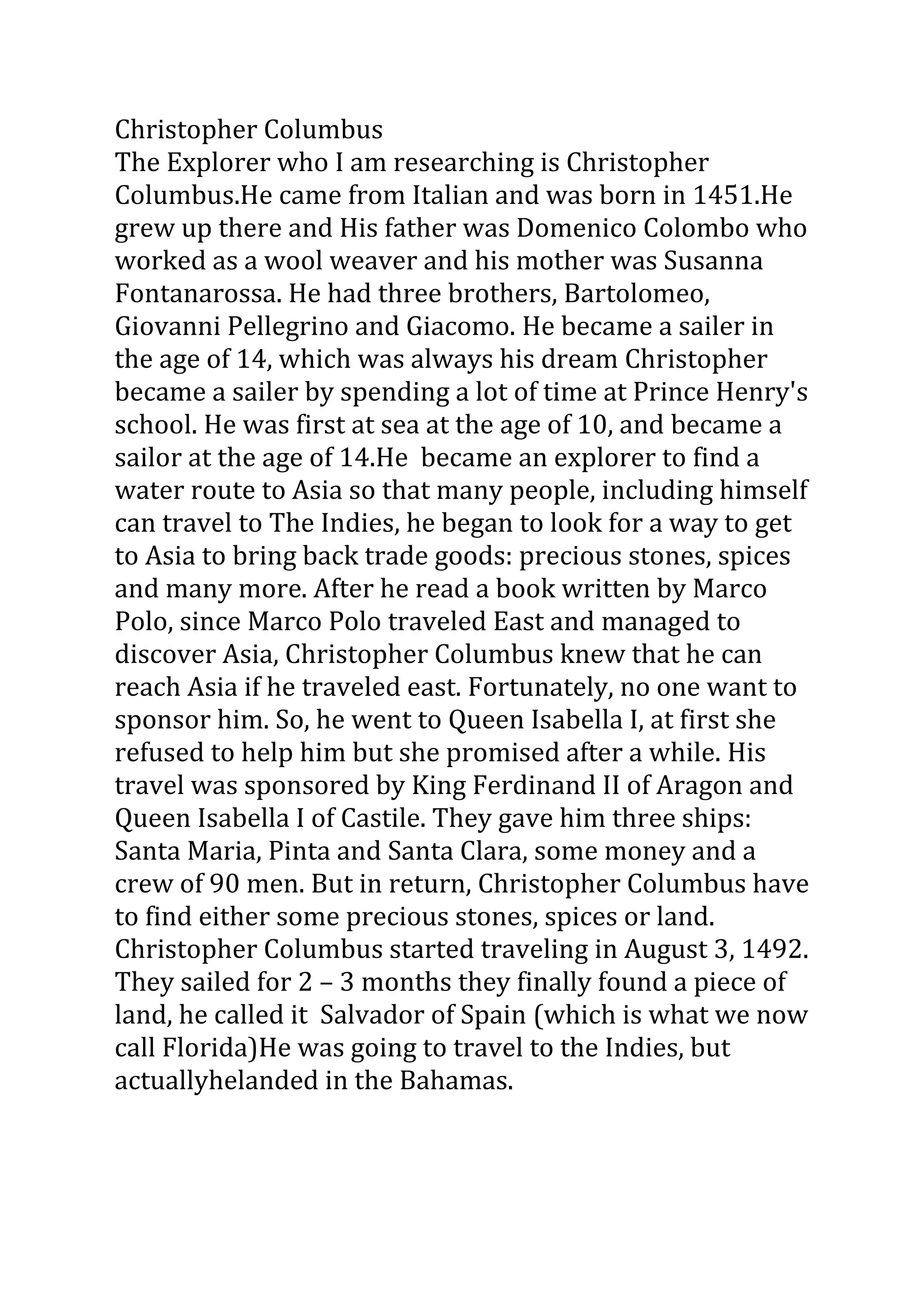 Christopher columbus | PDF