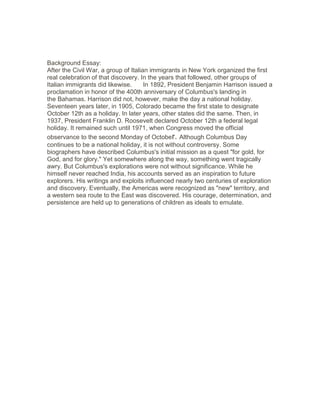 Christopher columbus dbq | DOCX | National & Civic Holidays | Holidays