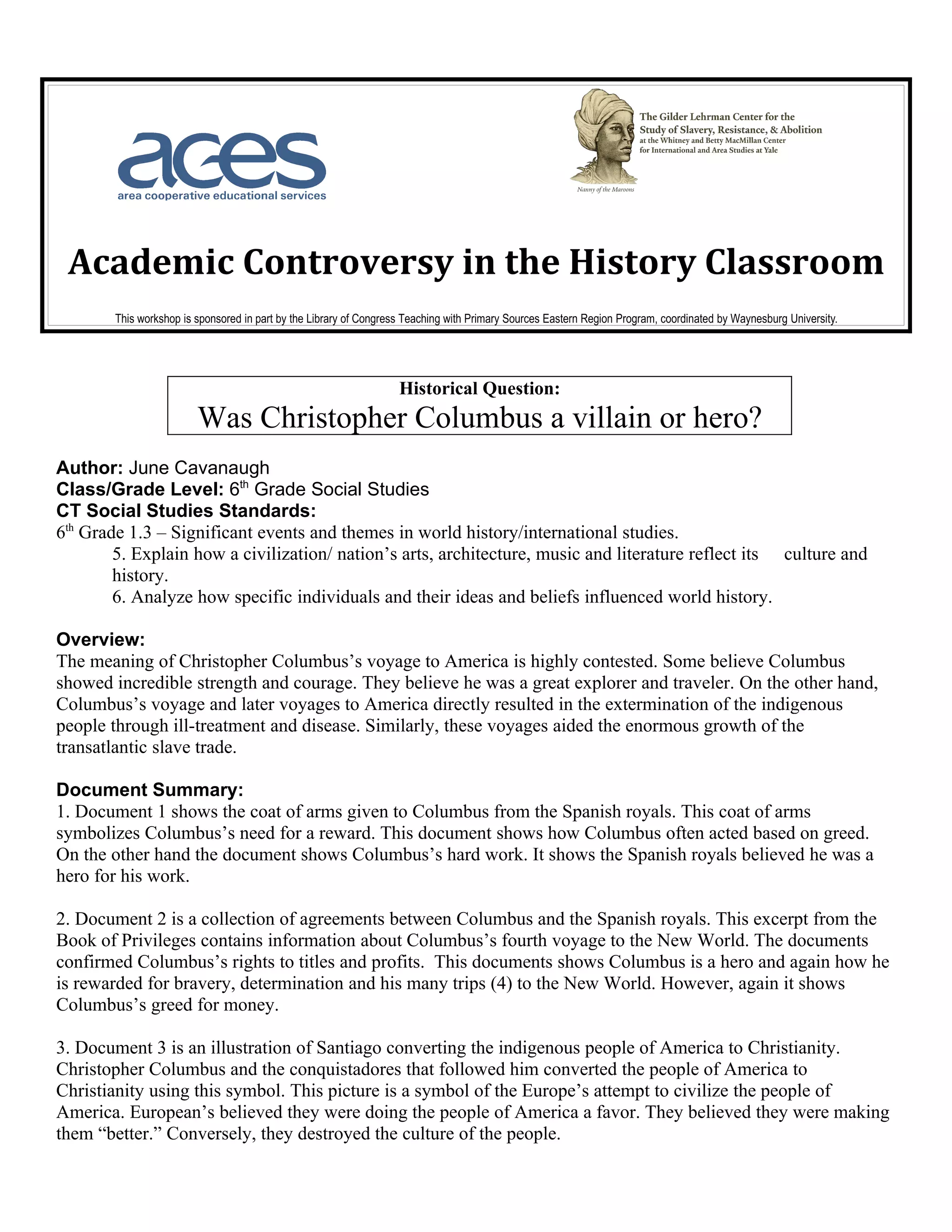 Christopher Columbus SAC by June Cavanaugh | DOC