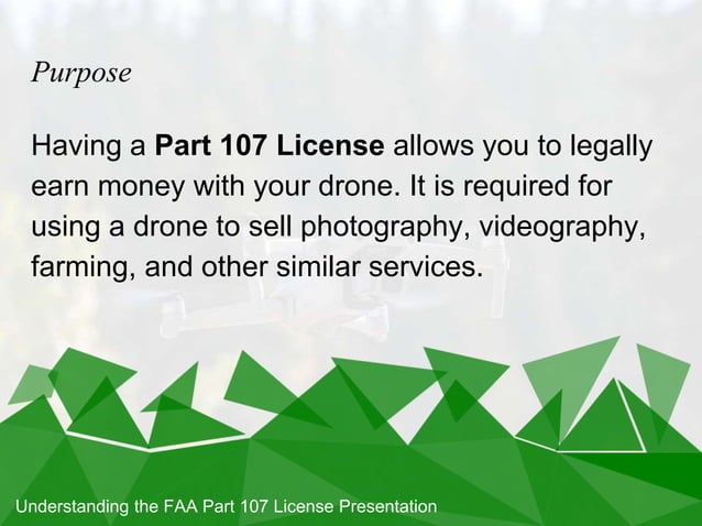 Understanding the FAA Part 107 License .. | PPTX