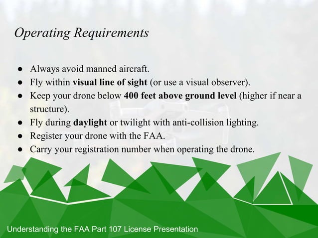 Understanding the FAA Part 107 License .. | PPTX