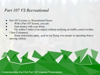Understanding the FAA Part 107 License .. | PPTX