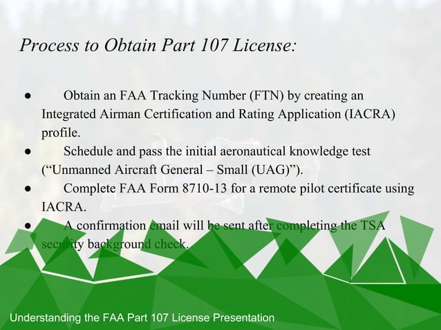 Understanding the FAA Part 107 License .. | PPTX