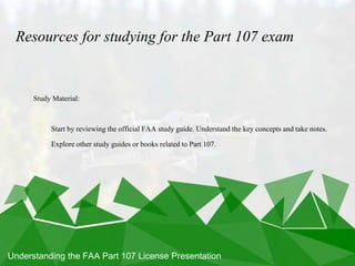 Understanding the FAA Part 107 License .. | PPTX