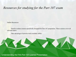 Understanding the FAA Part 107 License .. | PPTX
