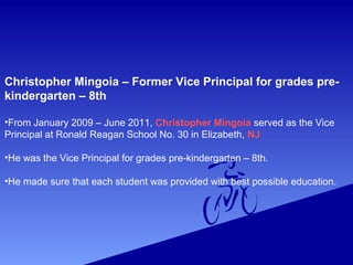 Christopher Mingoia – Former Vice Principal at Ronald Reagan School No ...
