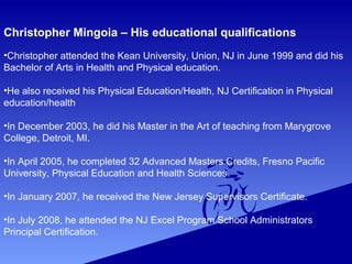 Christopher Mingoia – Former Vice Principal at Ronald Reagan School No ...