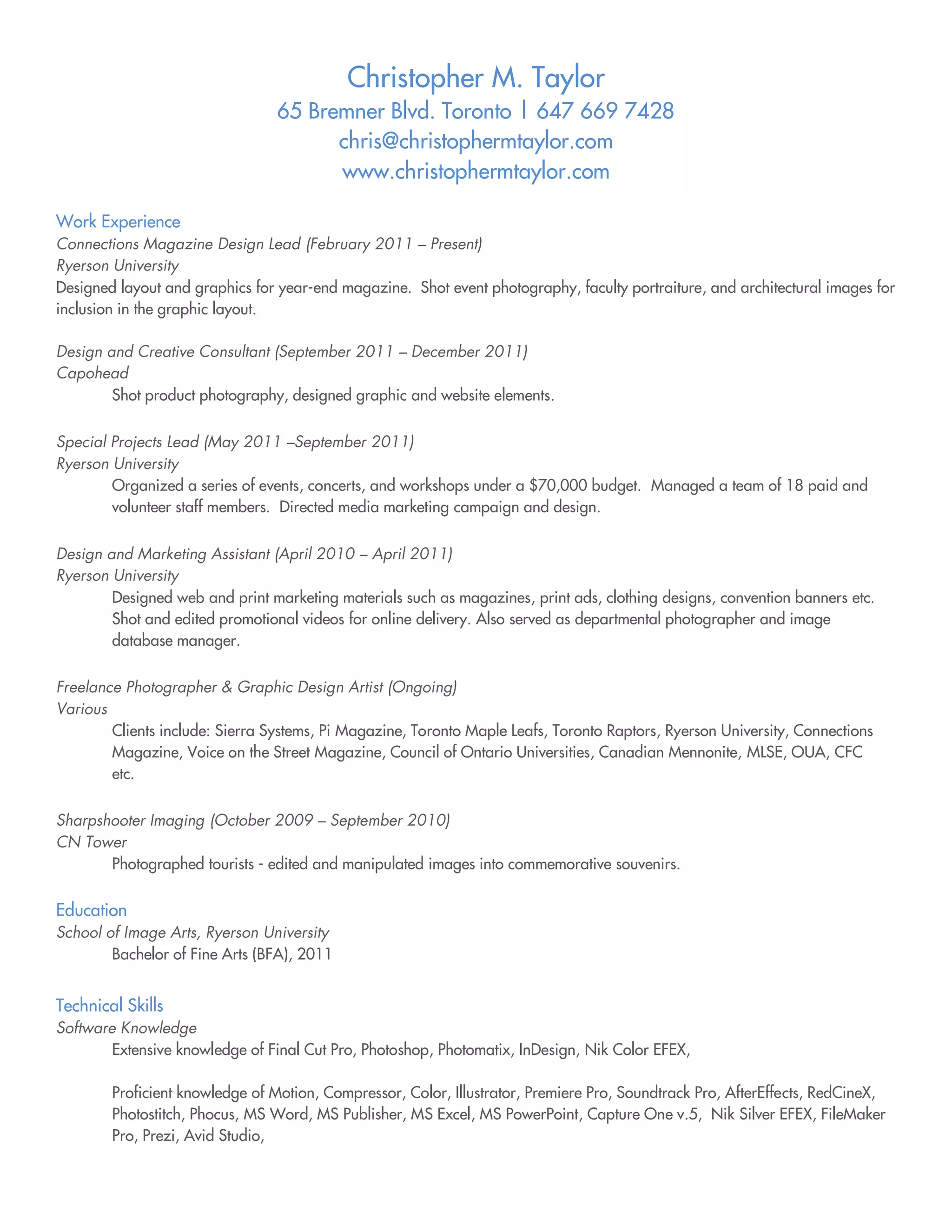 Christopher Taylor Resume | PDF