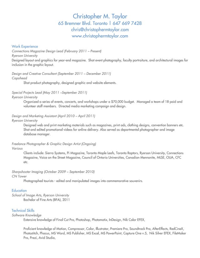 Christopher Taylor Resume | PDF