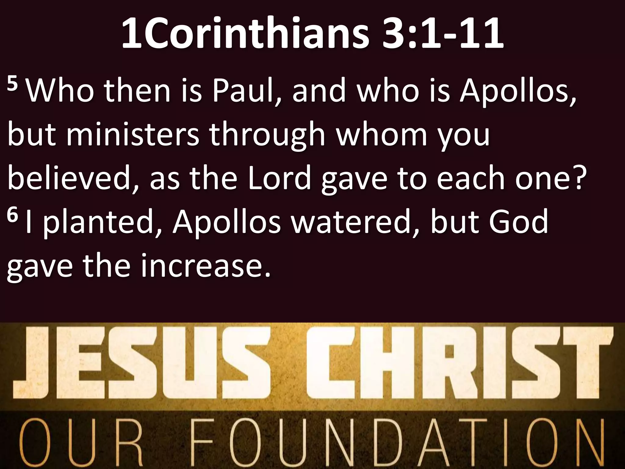 Christ the only foundation | PPT | Free Download