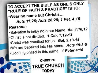 Christ's True Church Today | PPT
