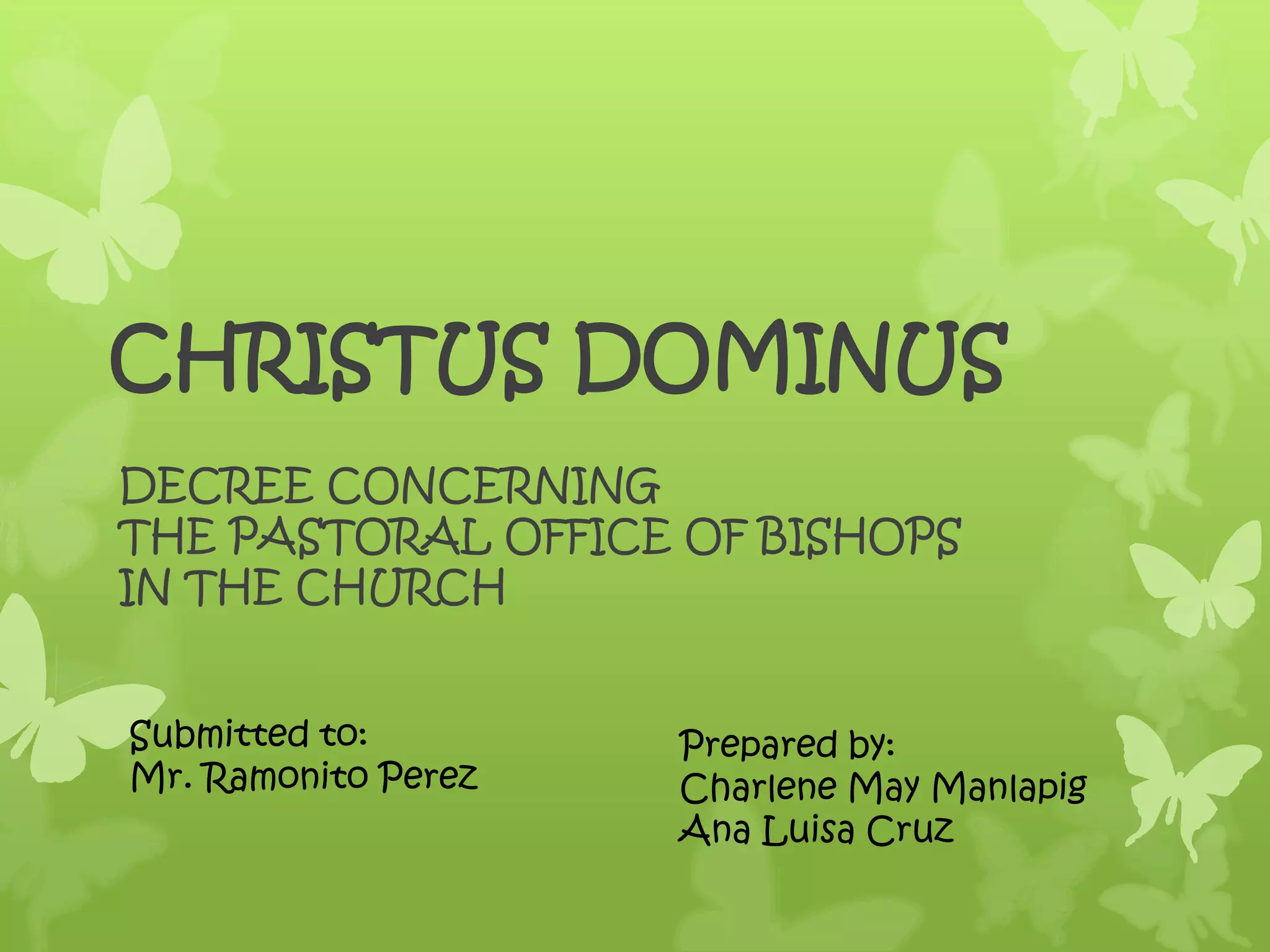 Christus dominus | PPT