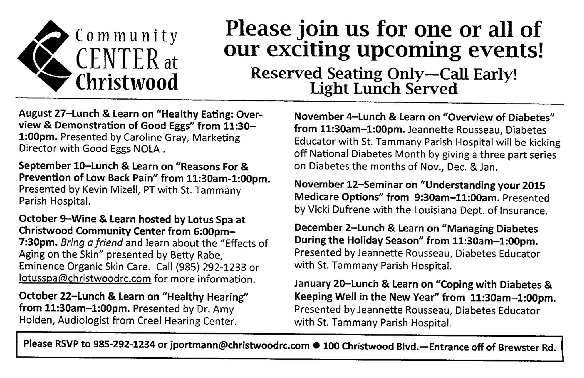 Christwood comunity center | PDF