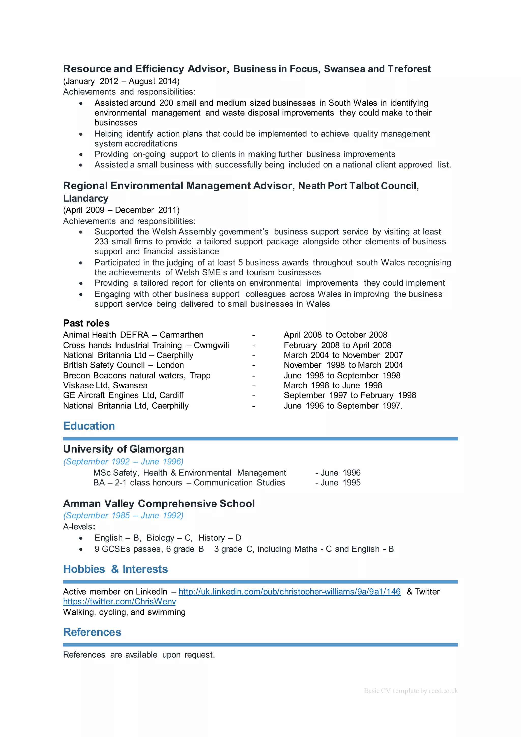 Chris williams cv env | DOCX