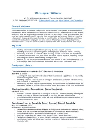 Chris williams cv env | PDF