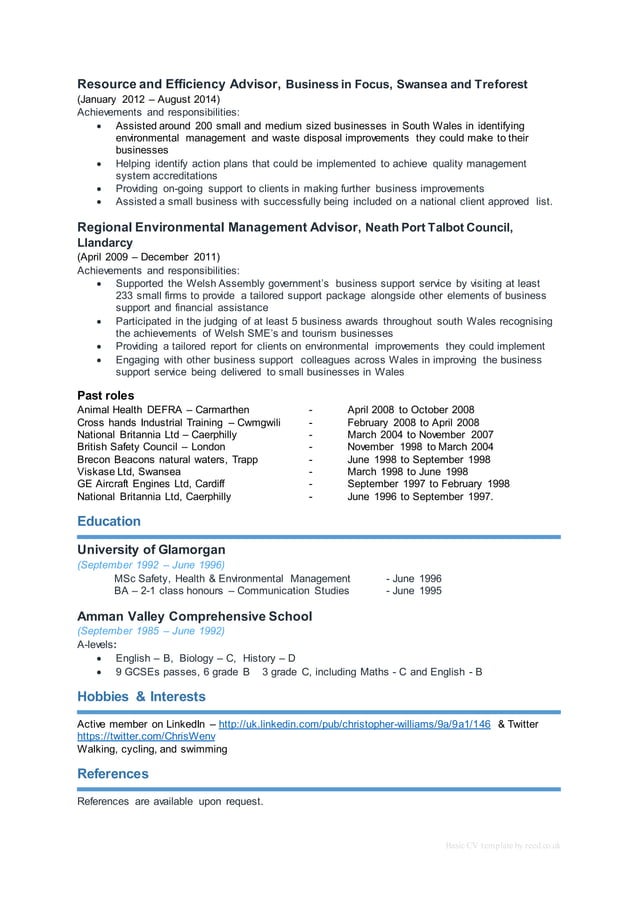 Chris williams cv env | PDF