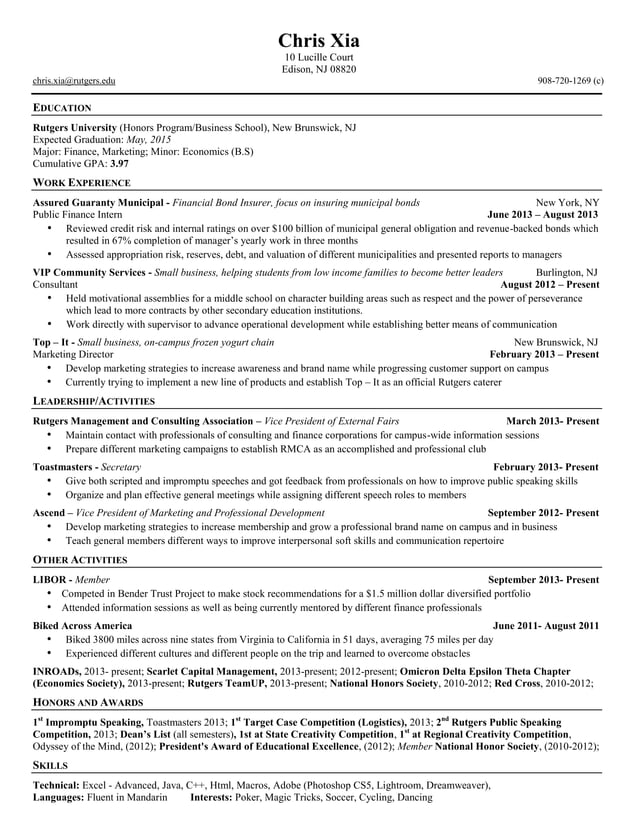 Chris Xia Resume | PDF | Business Expos & Conferences | Events