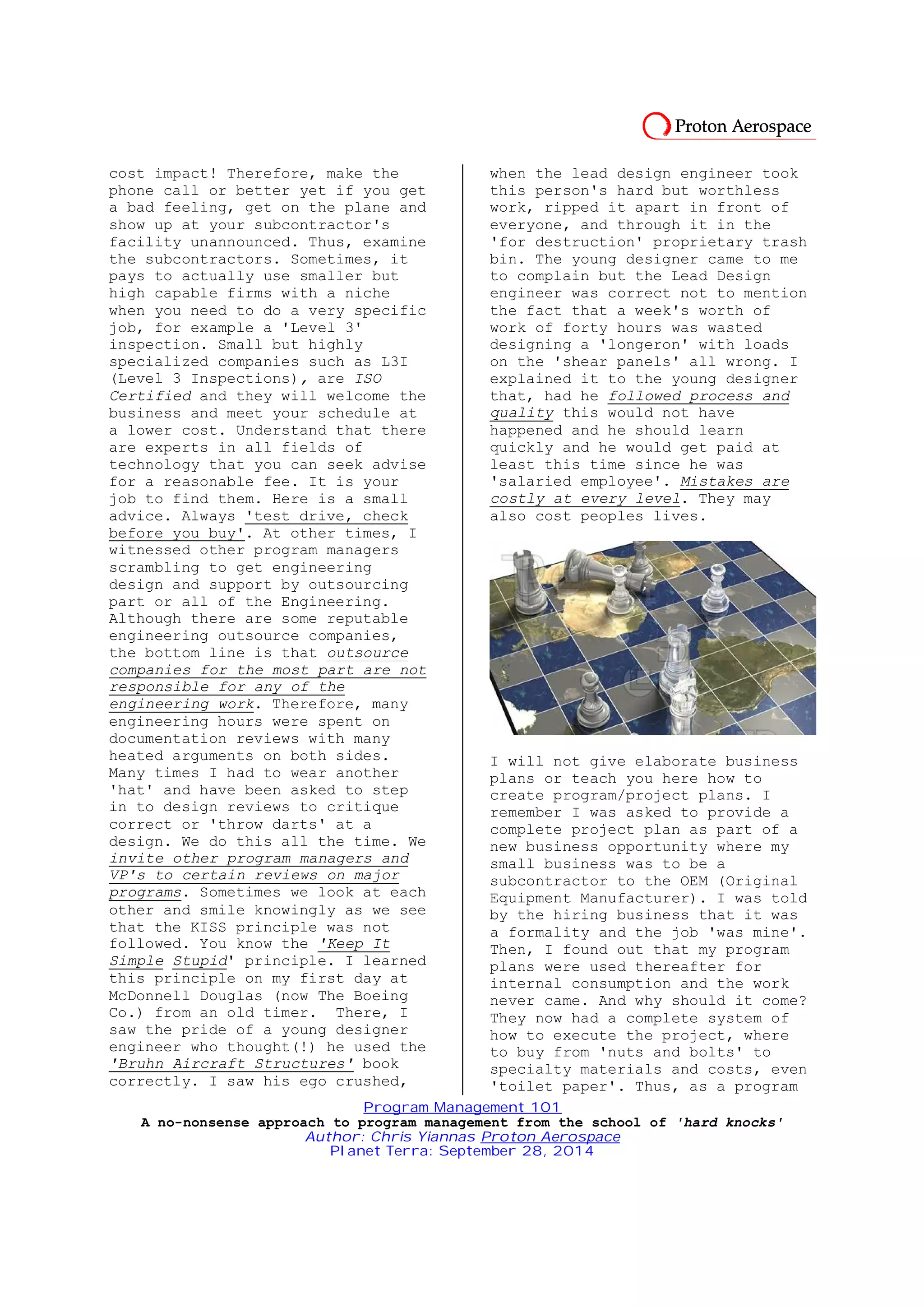 Chris Yiannas Program Management 101 | PDF