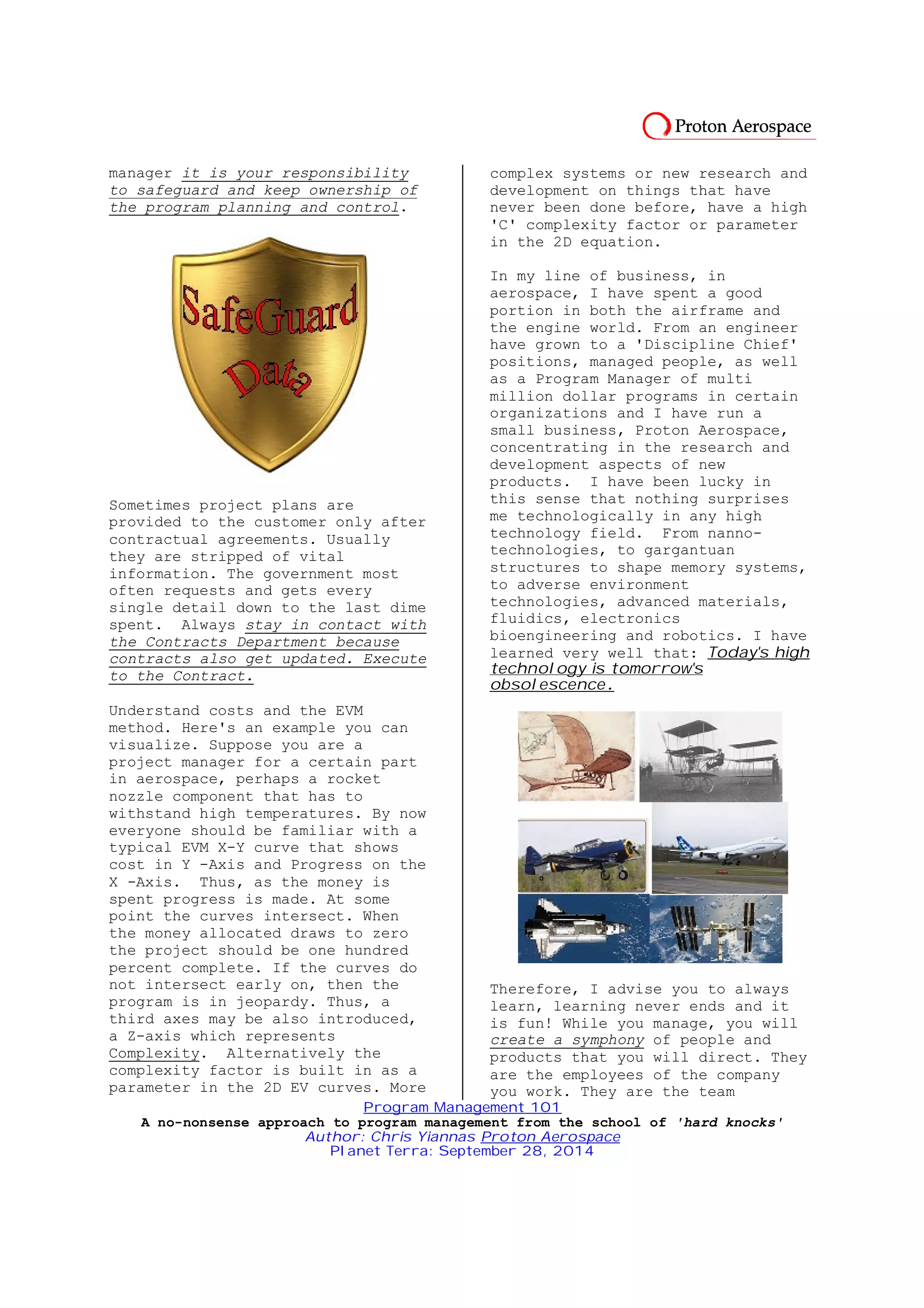 Chris Yiannas Program Management 101 | PDF