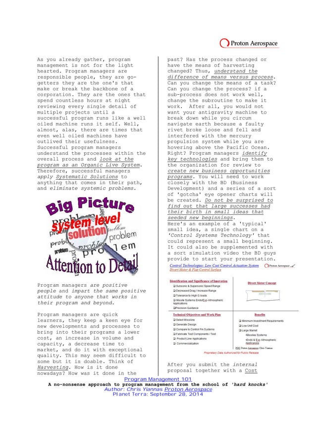 Chris Yiannas Program Management 101 | PDF