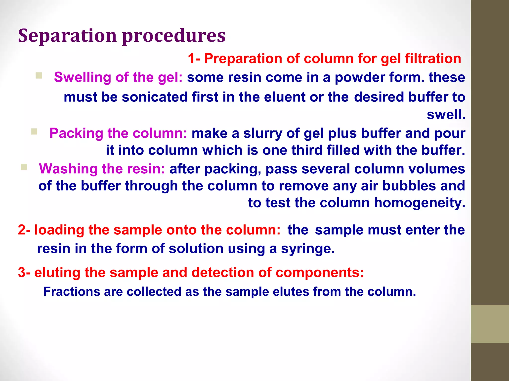 Chromatographic Methods of Analysis ( Gel Chromatography Method ) | PPT