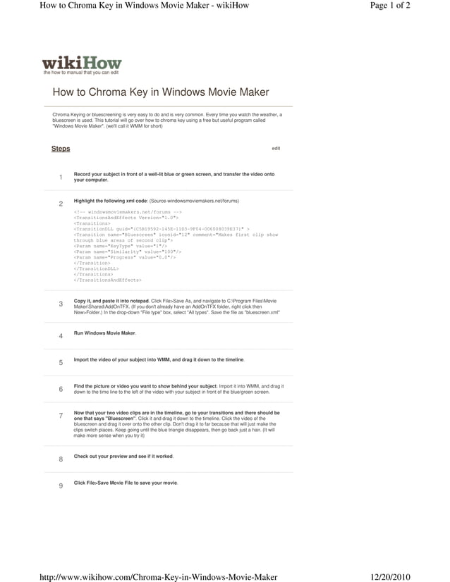 Chroma key-in-windows-movie-maker | PDF