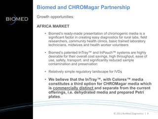 CHROMagar & Biomed Partnership 2012 | PPTX