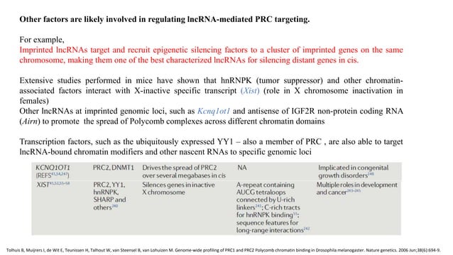 LncRNA and chromatin regulation | PPT