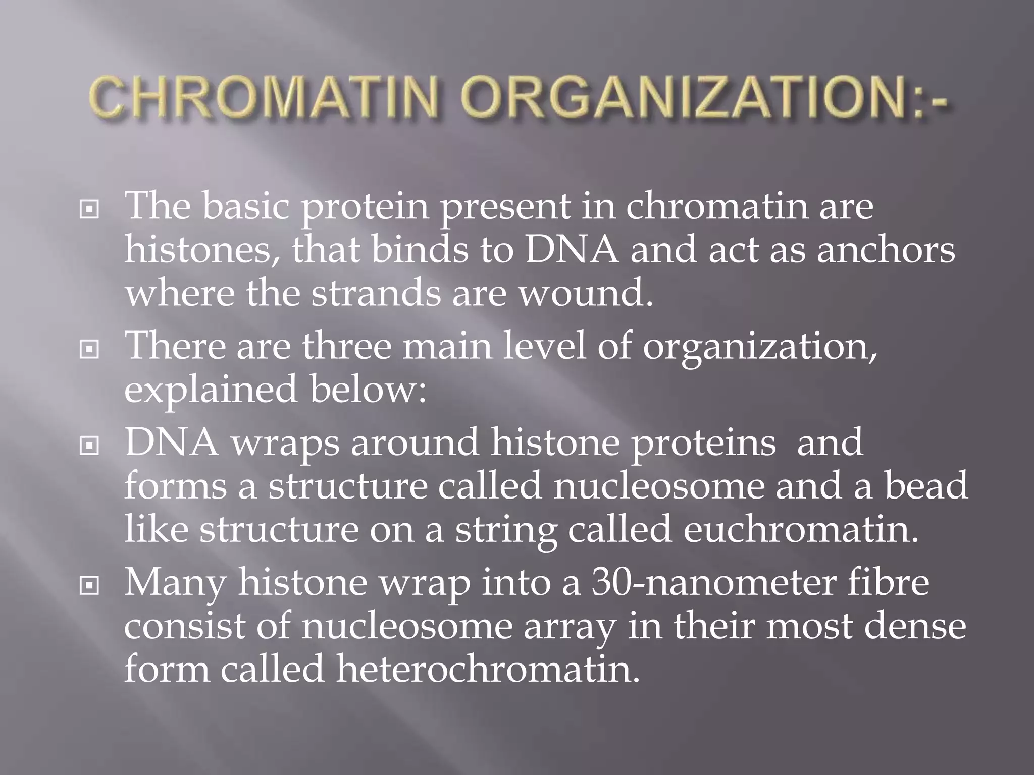 Chromatin structure and organization | PPTX