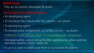 Chromatograhpy, and column chromatography. | PPTX