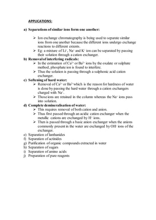 Chromatography( HPLC, ion exchange chromatography, Gas chromatography ...