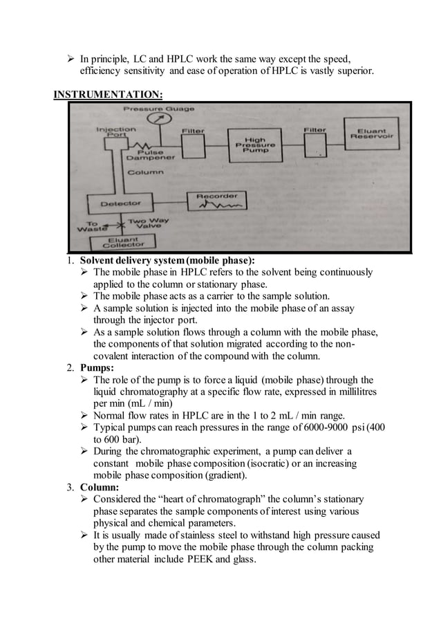 Chromatography( HPLC, ion exchange chromatography, Gas chromatography ...