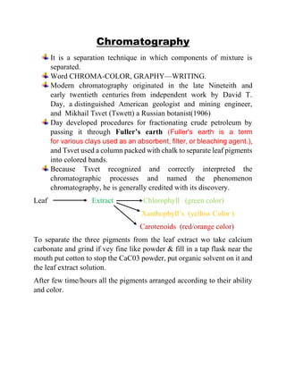 Chromatography its Types & Applications. | PDF