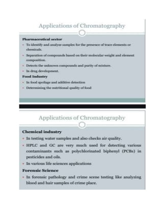 Chromatography its Types & Applications. | PDF