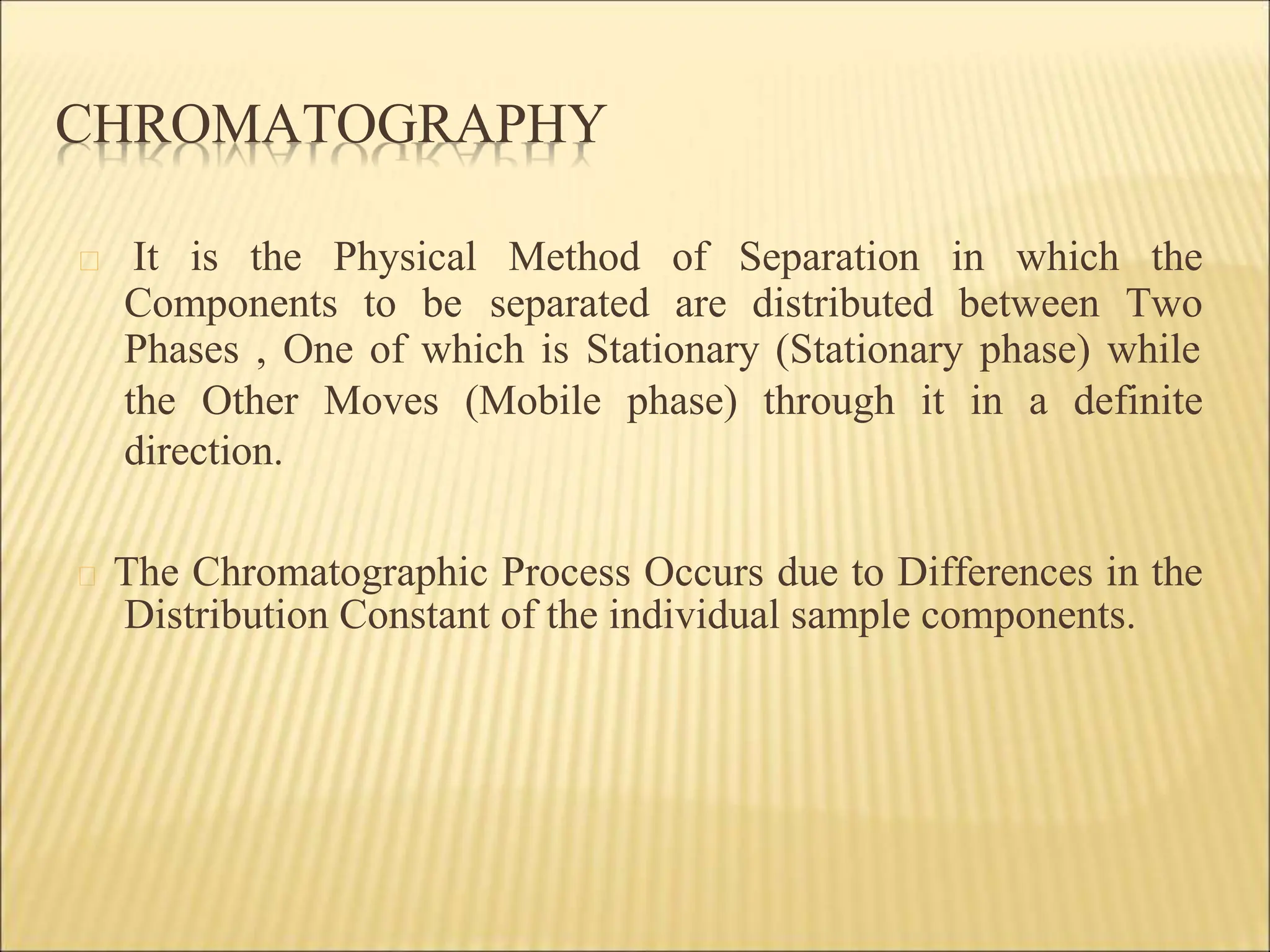 CHROMATOGRAPHY.docx The principle of separation is mainly partition ...