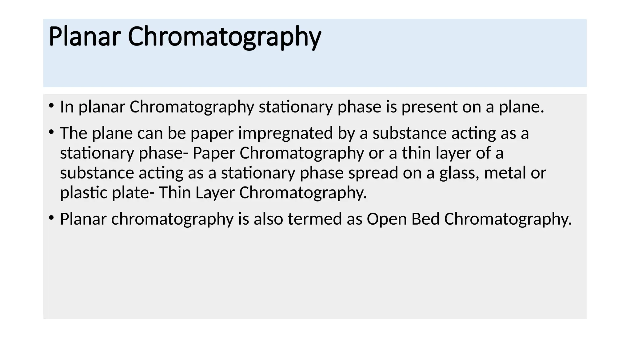 Introduction to chromatography. Adsorption and partition column ...